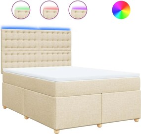 Box spring postel s matrací krémová 140x190 cm textil 3293594