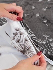 MK Lůžkoviny Mikroplyšové povlečení Exclusive - Pampelišky šedé 140 × 200 cm, 70 x 90 cm