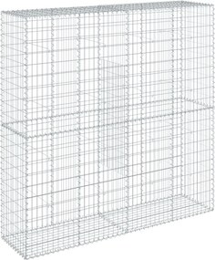 Gabionový koš s víkem 200 x 50 x 200 cm pozinkované železo 3295167