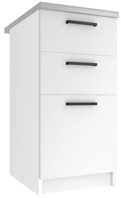 Kuchyňská skříňka Belini spodní se zásuvkami 40 cm bílý mat s pracovní deskou  TOR SDSZ40/0/WT/WT/0/B1