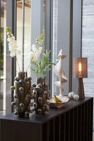 Hnědá stolní lampa s textilním stínidlem (výška 58 cm) Micky – Light &amp; Living