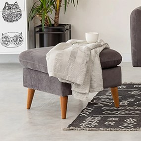 Atelier del Sofa Taburet Sofia Puf - Anthracite, Antracitová