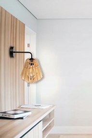 LED nástěnné svítidlo 1x E27 LOFT edison dřevěné