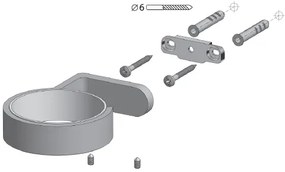 BISK Erga NATURA, toaletní WC kartáč na zeď, chromový, ERG-04308