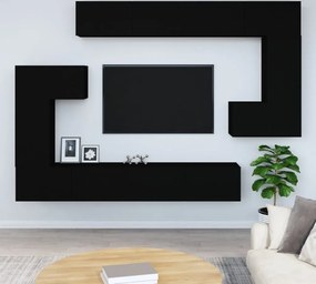 vidaXL Nástěnná TV skříňka kompozitní dřevo [3114595] Barva: Černá