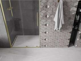 Mexen Velar posuvné sprchové dveře 110 cm, transparentní, zlaté kartáčované - 871-110-000-01-55