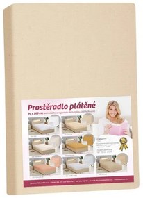 Bellatex Prostěradlo plátěné s gumou 90x200 cm béžová