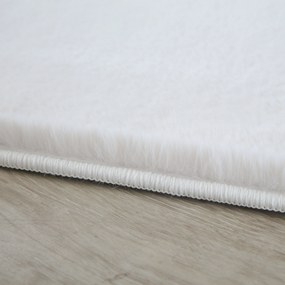 Ayyildiz, Běhoun Pouffy 5100 Cream, 80x250, bílá, obývací pokoj