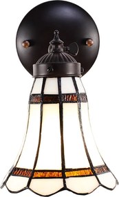 Nástěnná lampa Tiffany s bílým stínidlem BrownLine - 17*12*23 cm E14/max 1*40W