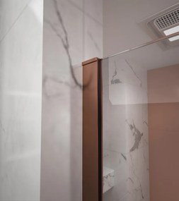 Erga Paris, sprchová zástěna Walk-In 130x200 cm, 8mm čiré sklo, měděný matný profil, ERG-V02-PARIS-130x200-CL-CO