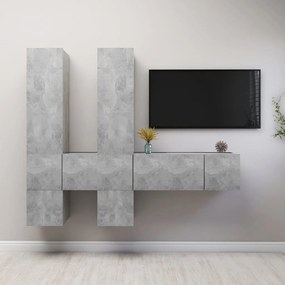 vidaXL 7dílný set TV skříněk kompozitní dřevo [3078823] Barva: Betonová šedá