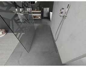 Mexen Kioto, průchozí sprchová zástěna 110 x 200 cm, 8mm sklo čiré/bílý vzor, 2x chromová stabilizační rozpěra, 800-110-002-01-85