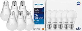 Žárovka Philips CorePro E27 A60 LED bulb, 10W, 1055lm, 2700K, Balení 6ks