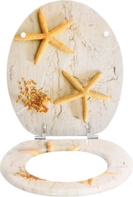 WC sedátko MDF s víkem design mořské hvězdice 140805