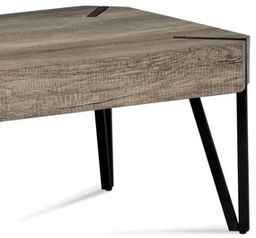 AUTRONIC Konferenční stolek 110x60x43, dub "Canyon grey", kov matná černá