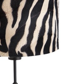 Stolní lampa černý odstín zebra design 25 cm nastavitelný - Parte