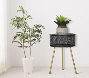 Odkládací stolek Blacky 35 cm černý/zlatý