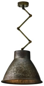 Il Fanale 269.03.OF Loft, industriální závěsné svítidlo z mosazi a železa s klouby, 1x15W E27, prům. 42cm