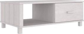 Konferenční stolek HAMAR bílý 100 x 55 x 35 cm masivní borovice 340453