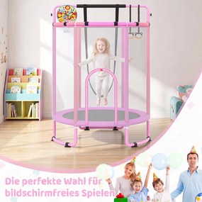 Costway Trampolína pro děti 154 cm 6 v 1 Dětská trampolína s – růžový