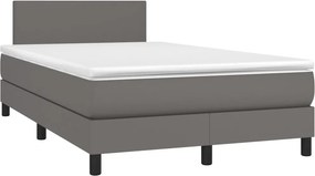 Box spring postel s matrací šedá 120x200 cm umělá kůže 3140997