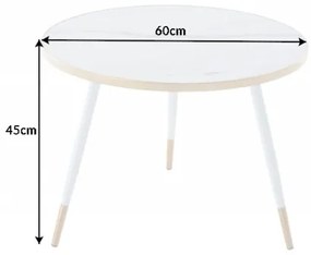 Konferenční stolek Paris 60cm bílý mramorový vzhled/ 41891