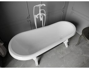 Mexen Retro, volně stojící vana 170 x 75 cm, bílá-černá, bílé nohy, 53251707575-20