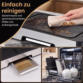 Costway Elektrický gril 2300 W stolní gril s plynulou regulací teploty