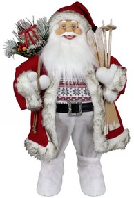 Vánoční dekorace Santa s lyžemi 80 cm