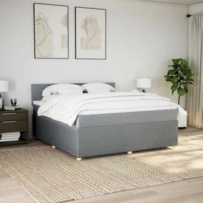 Box spring postel s matrací světle šedá 180 x 200 cm textil 3287528