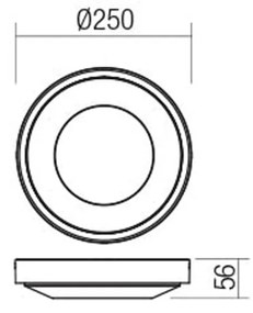 Redo 90119 stropní LED svítidlo Osiris tmavě šedé, 20W, 3000K, ø25cm