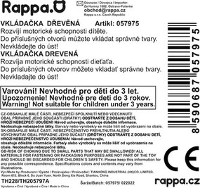 RAPPA Dřevěná vkládačka zvířata safari / 3D / dřevo