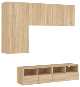 vidaXL 4dílná obývací stěna dub sonoma kompozitní dřevo