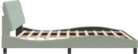 Rám postele s LED bez matrace světle šedý 180 x 200 cm samet 3213867