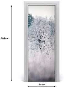 Fototapeta na dveře samolepící Les zima 75x205 cm