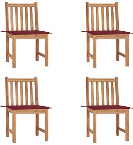 Zahradní židle s poduškami 4 ks masivní teak 3073097
