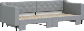 Válenda s přistýlkou světle šedá 80 x 200 cm textil 3197421
