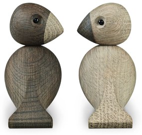 Kay Bojesen Denmark Dřevění ptáčci Lovebirds Oak Wood - set 2 ks, hnědá barva, přírodní barva, dřevo