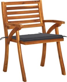 vidaXL Zahradní židle s poduškami 4 ks masivní akáciové dřevo [3075174] Barva: Modrá