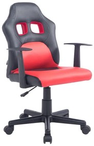 Bhm germany Dětská kancelářská židle Fun, syntetická kůže, černá / červená