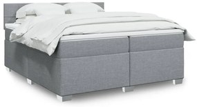 Box spring postel s matrací světle šedá 200 x 200 cm textil 3285995