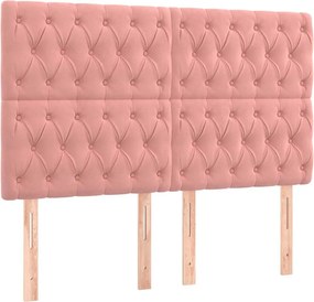 Box spring postel s matrací růžová 160x200 cm samet 3129404
