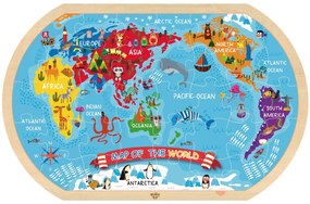 Dřevěné puzzle Mapa světa Tooky