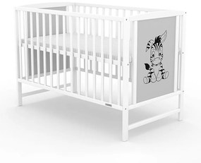 Dětská postýlka New Baby BEA Zebra se stahovací bočnicí bílo-šedá Šedá