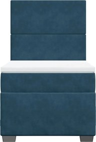 Box spring postel s matrací modrá 90 x 200 cm samet 3290808