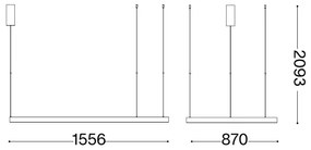 Ideal Lux - LED Lustr na lanku WAVES LED/54W/230V CRI 90 bílá