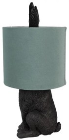 Černá stolní lampa králík s tyrkysovým stínidlem Konijn – 20x43 cm