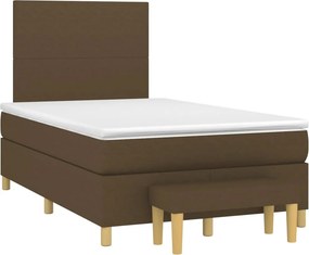 Box spring postel s matrací tmavě hnědá 120x190 cm textil 3270393