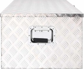 Úložný box stříbrný 100 x 55 x 37 cm hliník 152256
