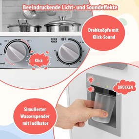 Costway Dřevěná kuchyňka na hraní s dřezem a kohoutkem. Kuchyňka na hraní rolí